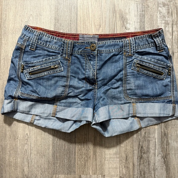 house of Den | Shorts | Blue Cargo Shorts With Rolled Cuffs And Denim ...